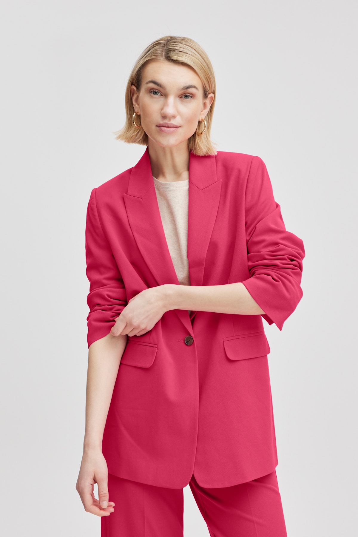 BYDANTA Blazer in raspberry sorbet colour | b.young