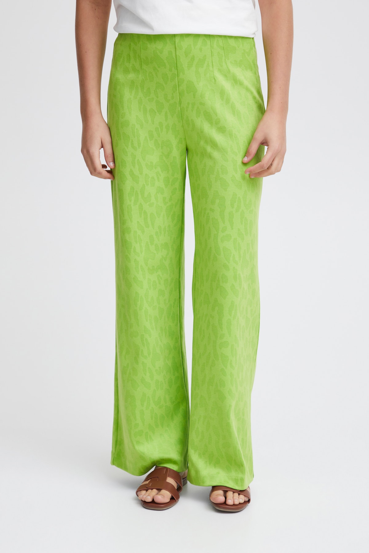 IHKATE Broek in greenery leo jacquardkleur | ICHI