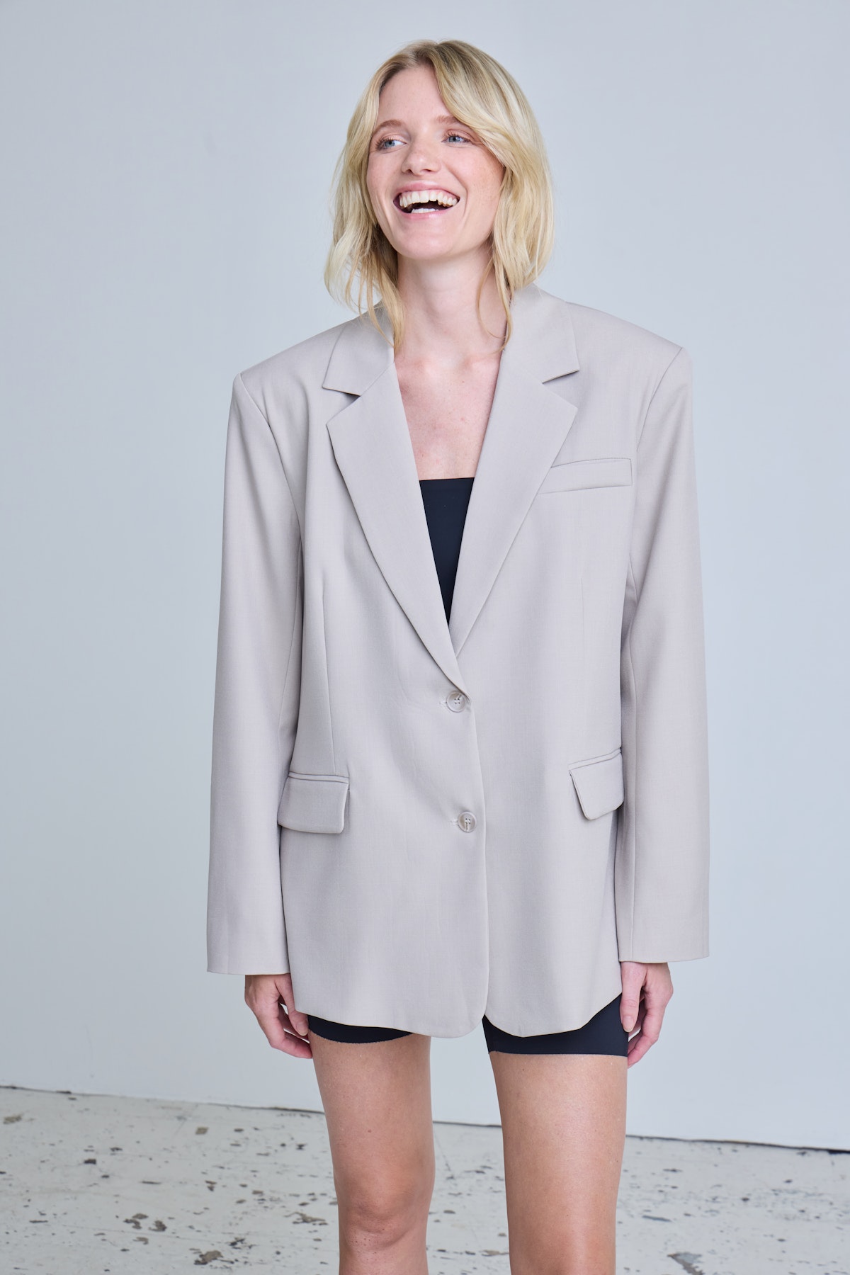 IHFAVA Hose in dove melange polyester | ICHI