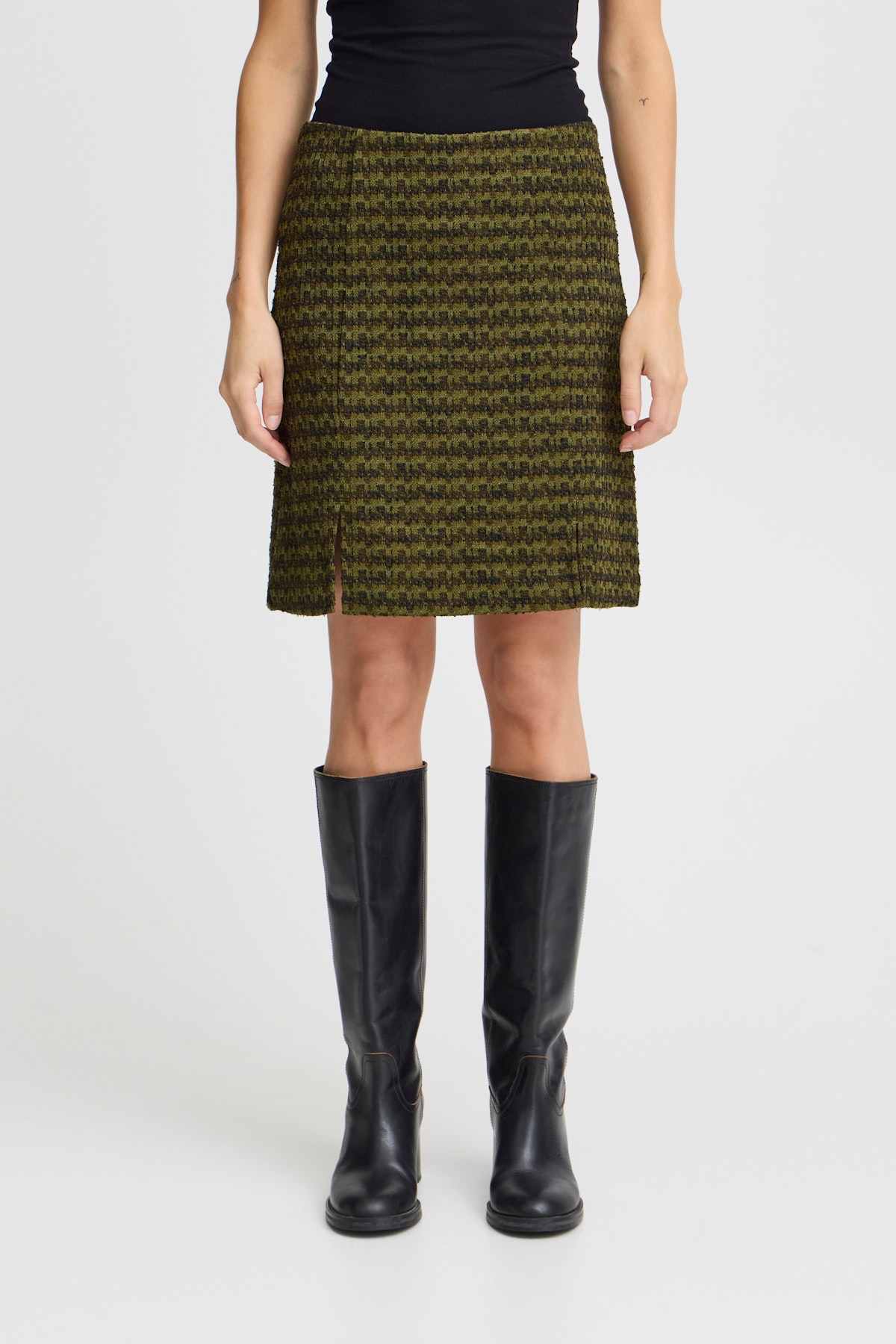 IHKATE Skirt in mayfly stripe jacquard colour | ICHI