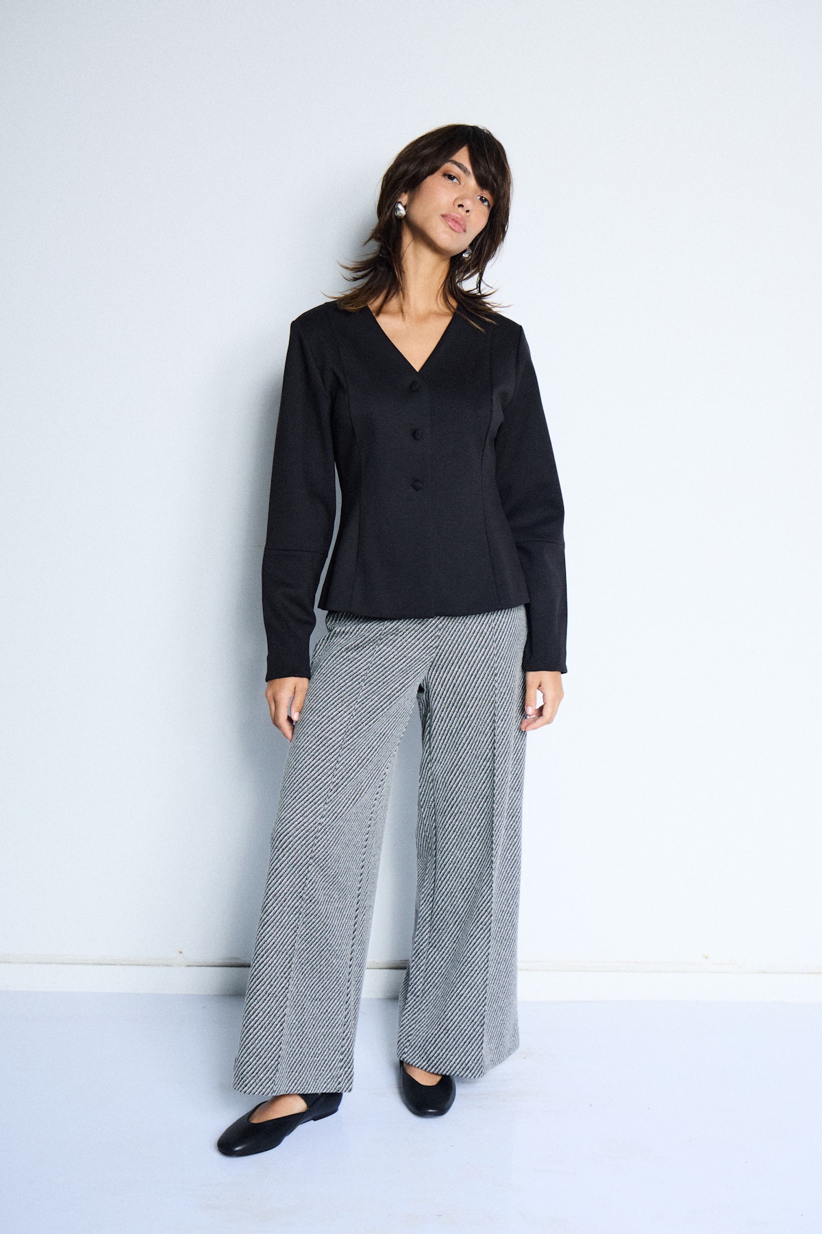 IHKATE Hose in black/white graphic stripe-farbe | ICHI