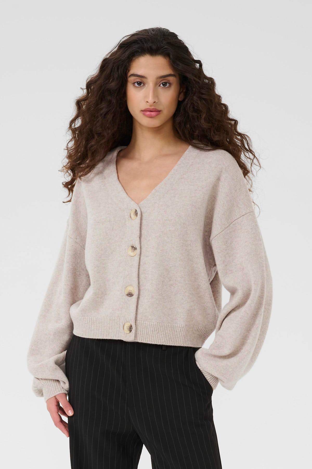 ManziGZ Cardigan in string melange wool