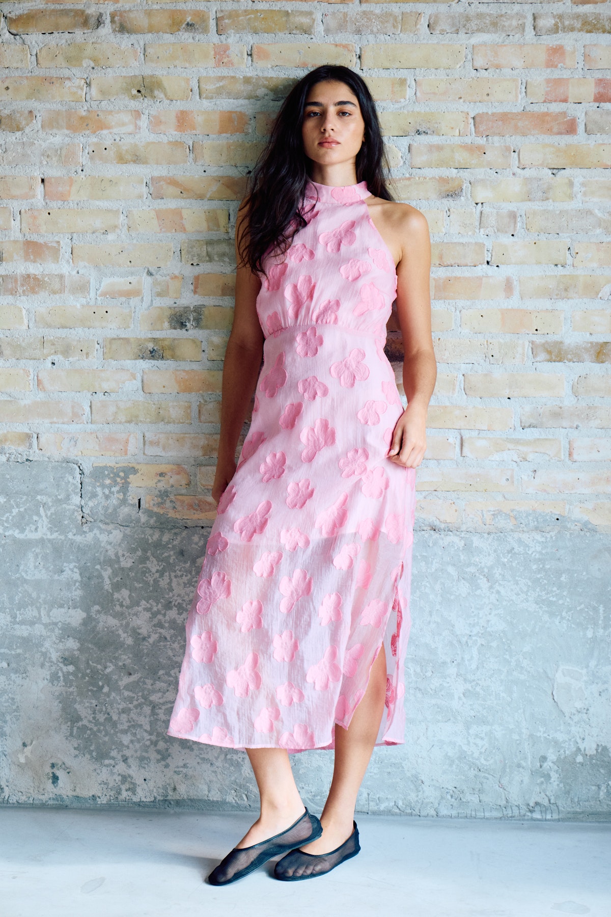 IHXSAGA Dress in wild rose colour | ICHI