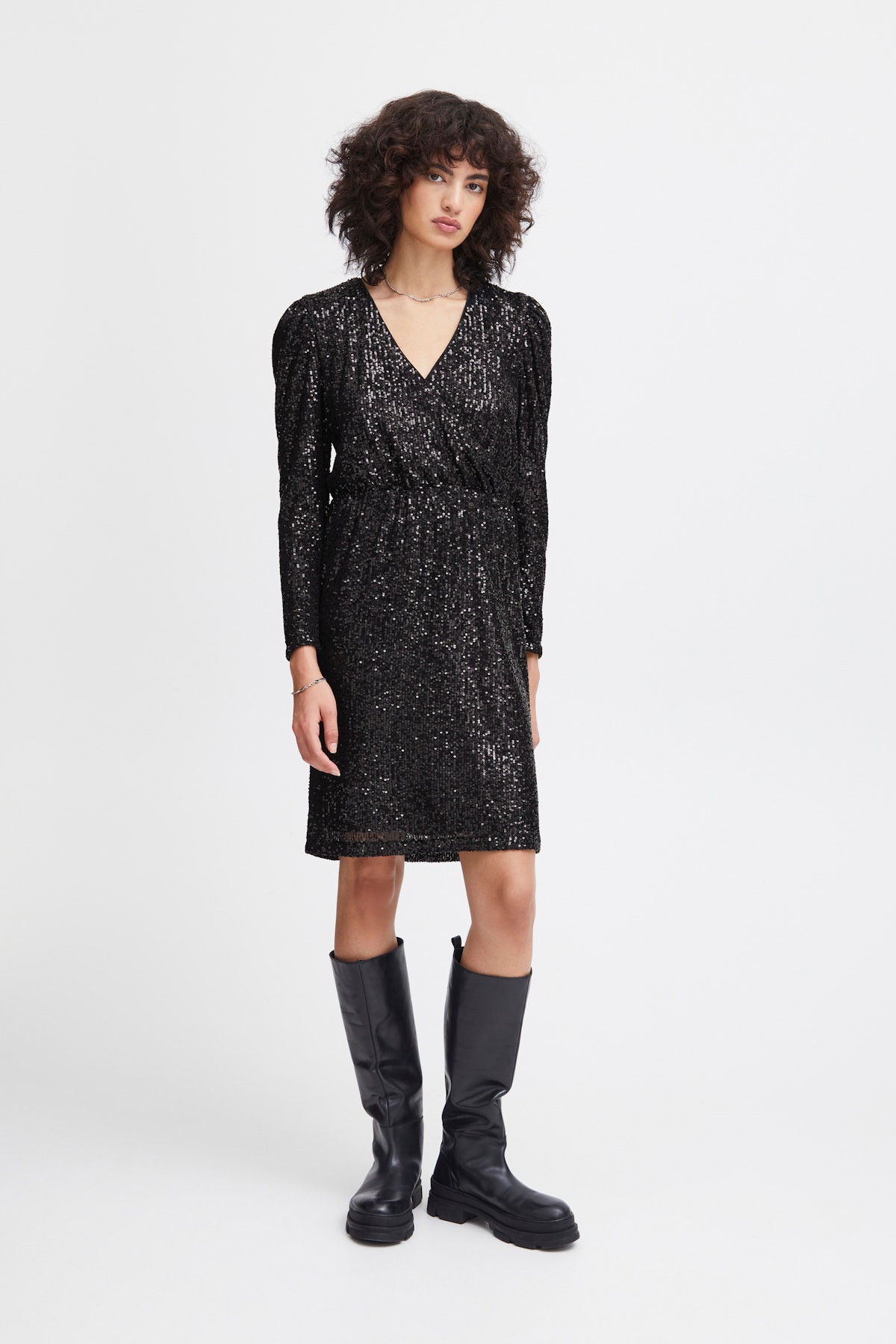 IHFAUCI Dress in black polyester | ICHI