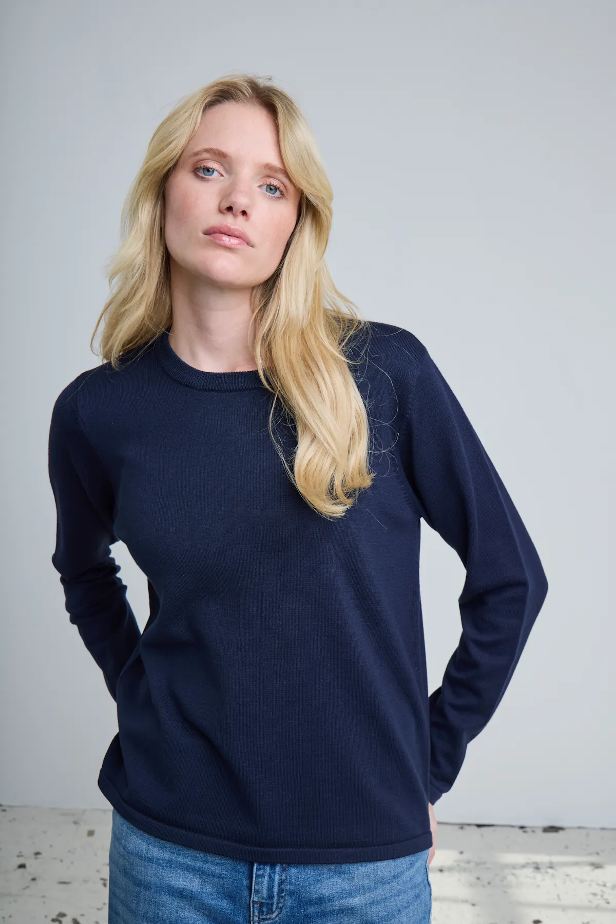 IHLULS O-Neck Pullover in total eclipse colour | ICHI