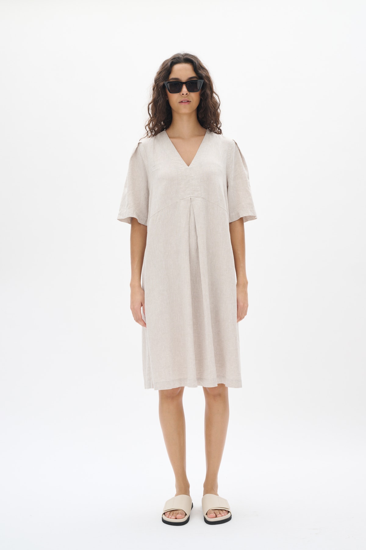 RimoneIW Lin Kjole i haze melange farge