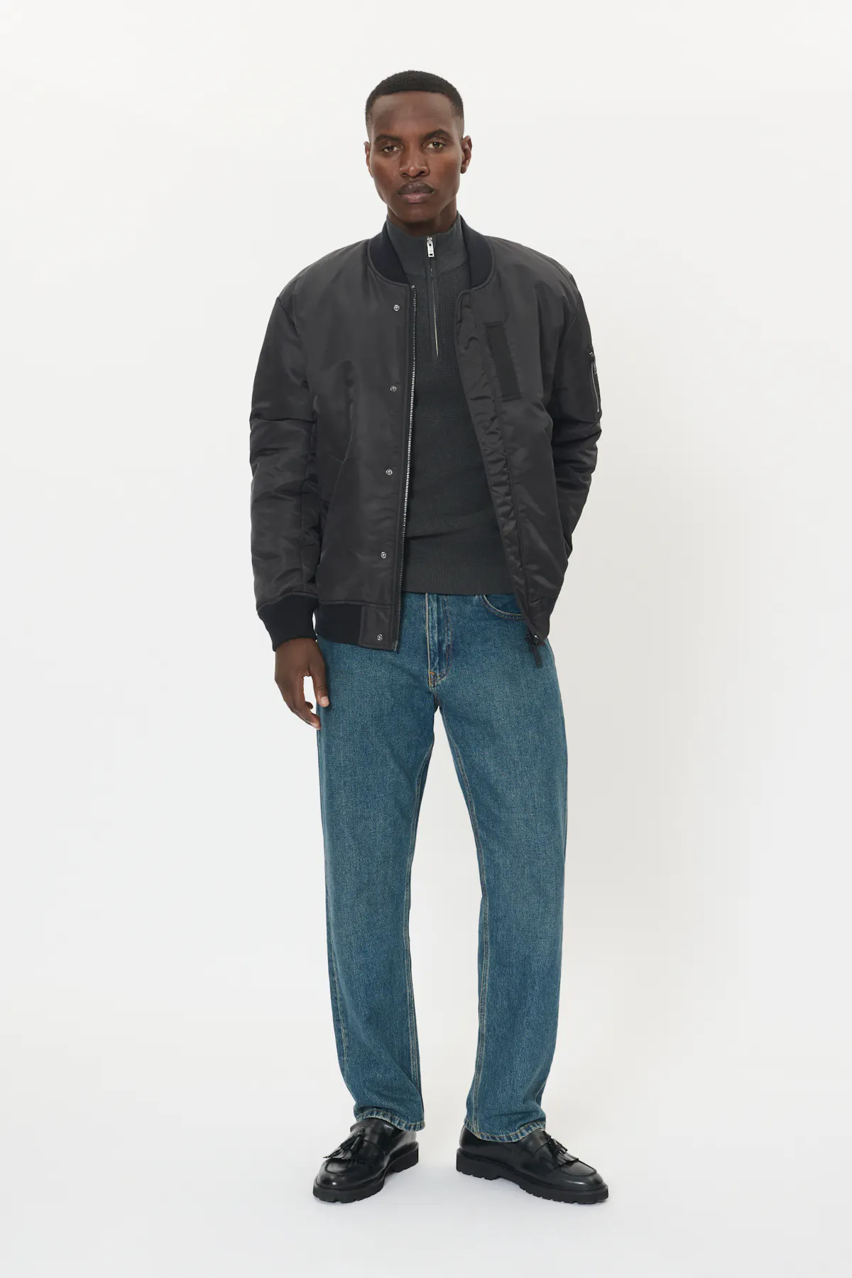 MAbatley M73 Bomber jacket in black nylon