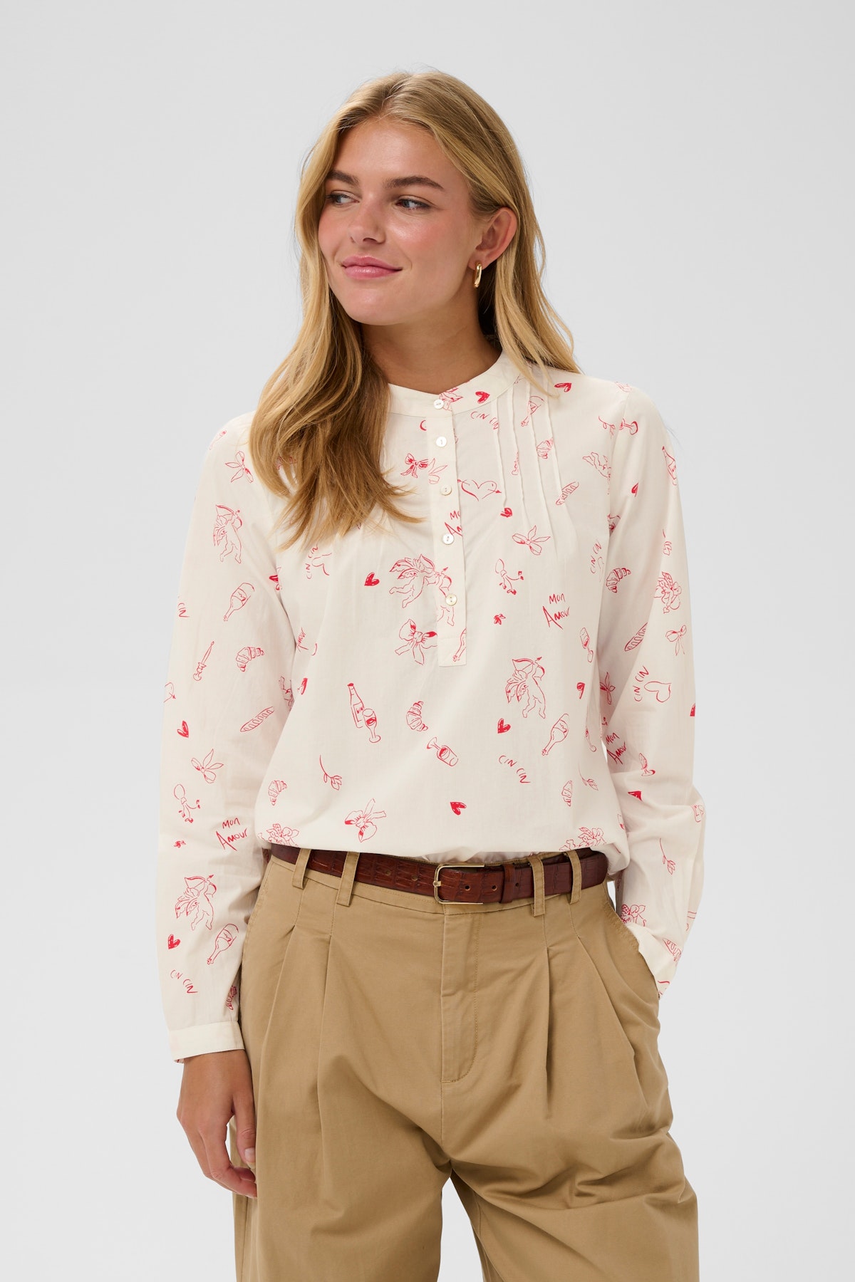 PonyoSZ Shirt in ice red mon amour cotton