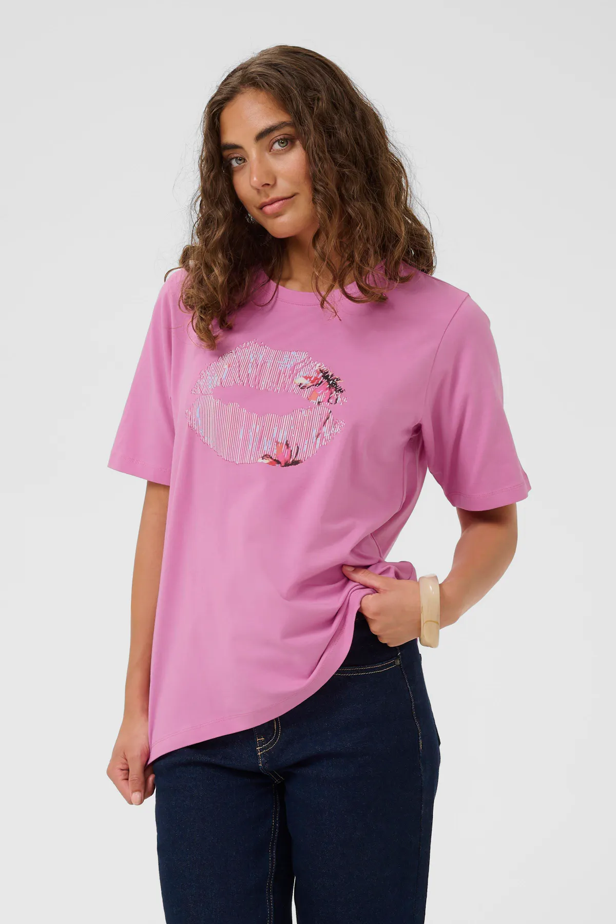 CUkula T-shirt in fuchsia pink cotton